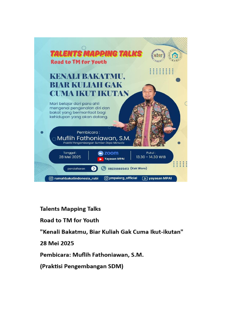 Notulensi Talents Mapping Talks | PDF