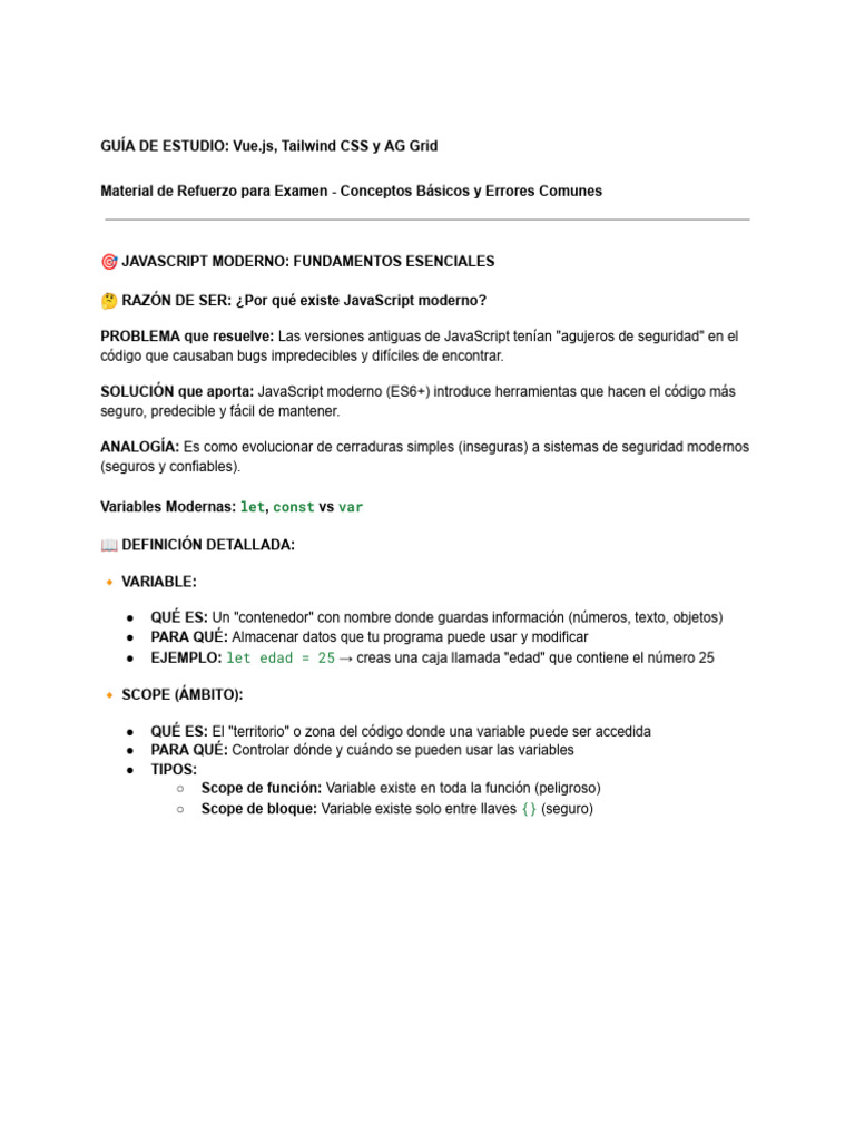 Guia de Estudio - Programacion III - Vue - JS, Tailwind CSS y AG Grid | PDF | Script Java ...