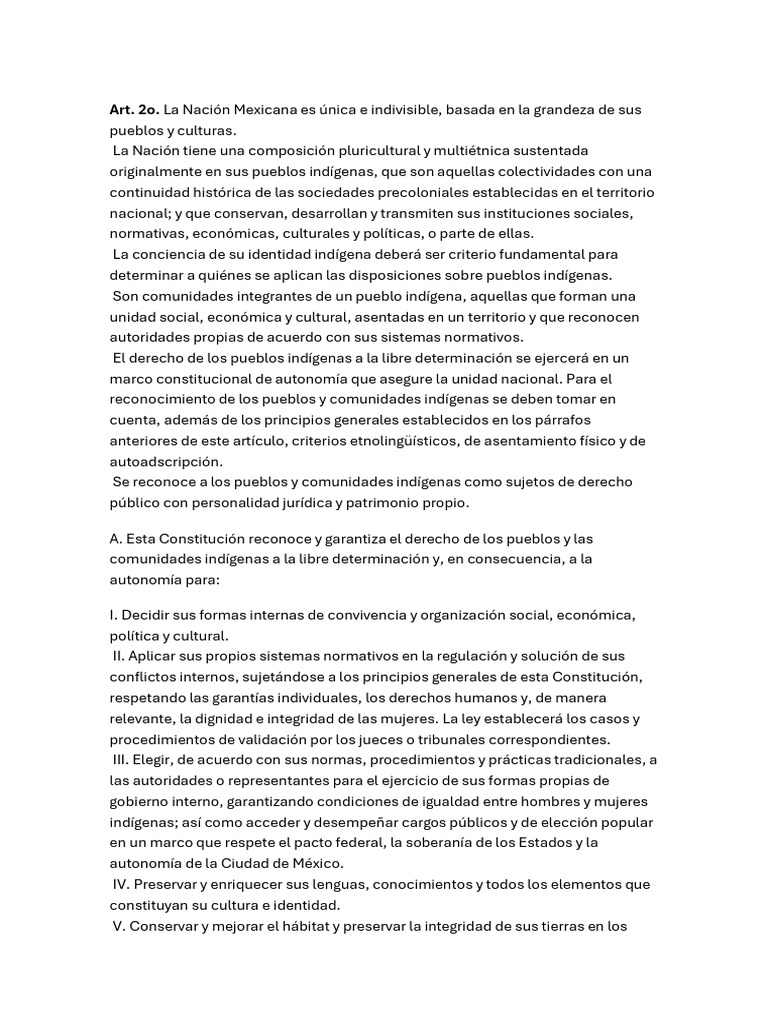 Art. 2 | PDF | Autodeterminación | Constitución