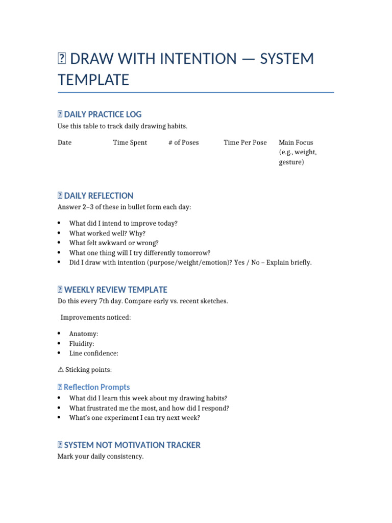 Draw With Intention Template | PDF