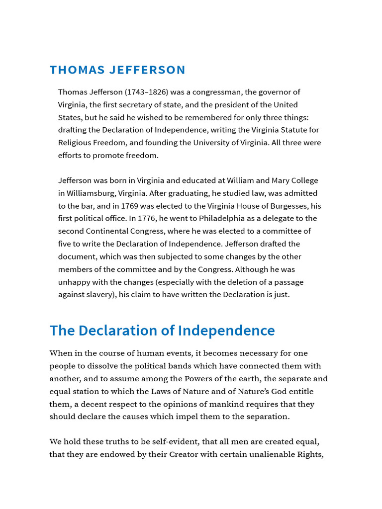 The Declaration of Independence | PDF | United States Declaration Of ...