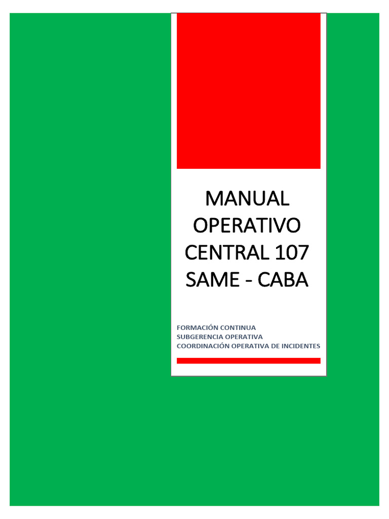 Manual Operativo SAME CABA: Emergencias Médicas | PDF | Comunicación