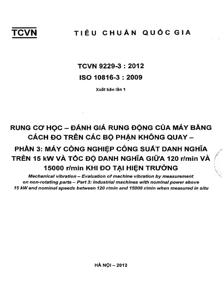 TCVN 9229-3 - 2012 (Iso 10816-3 - 2009) - Đo Rung Đ NG | PDF