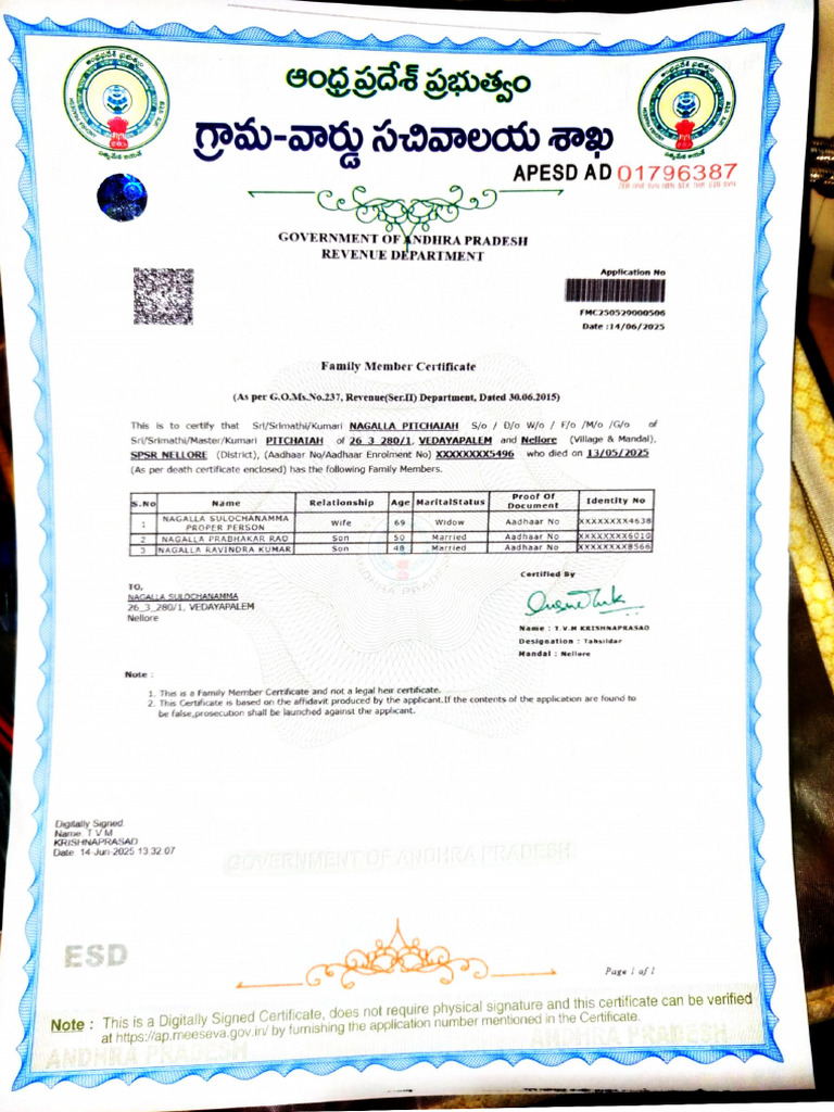 Family Certificate | PDF