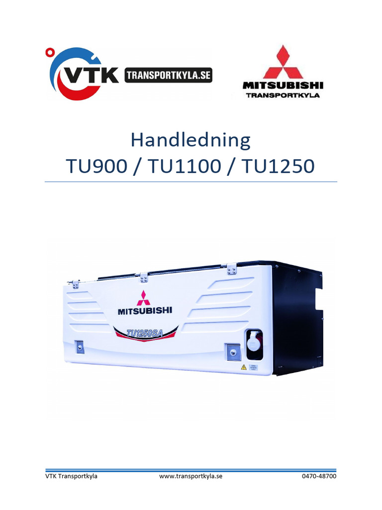 Handledning TU900 TU1100 TU1250 | PDF