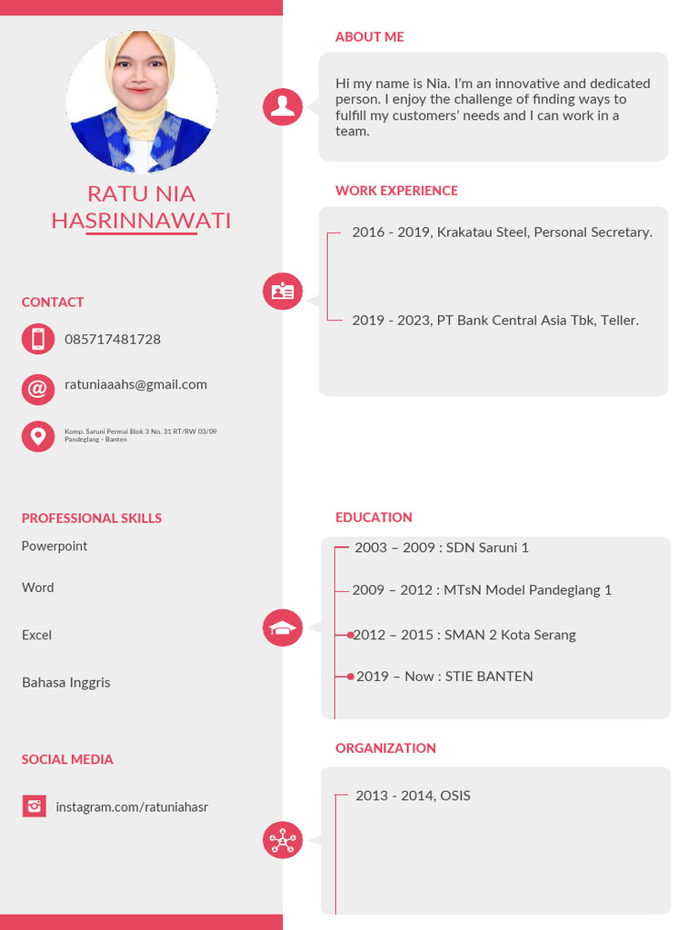 Ratu Nia Hasrinnawati Accounting Staff Resume | PDF