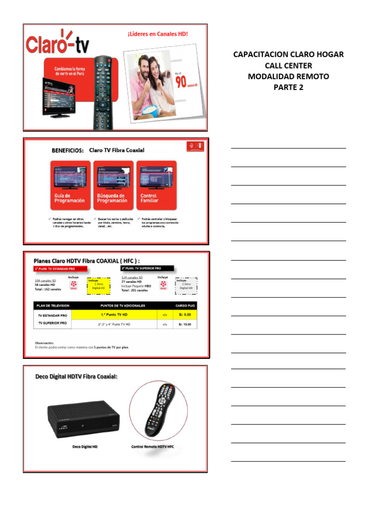 Beneficios de Claro TV y Full Claro | PDF | Televisión de alta ...