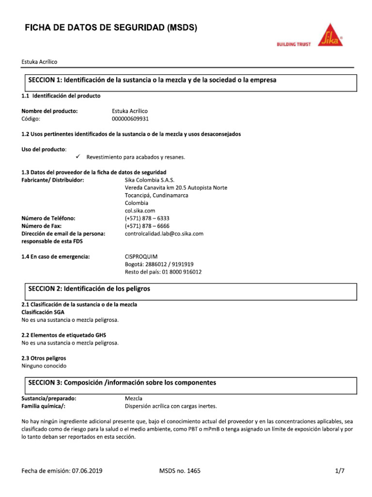Estuko Acrilico SIKA | PDF