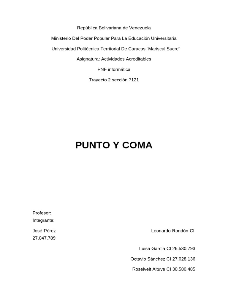Ensayo Punto y Coma | PDF | Coma | Puntuación