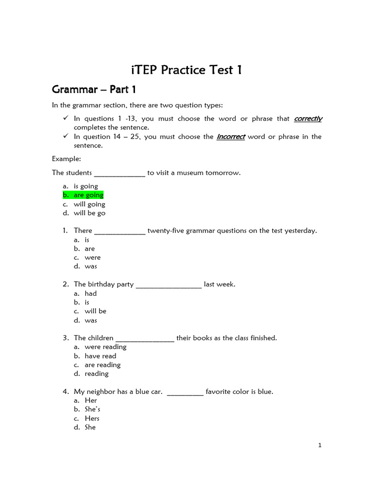 ITEP Practice - First Test - Real Practice Test | PDF | Franchising ...