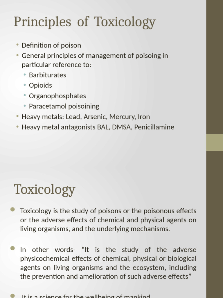 Principles of Toxicology and Poison Management | PDF | Opioid | Naloxone