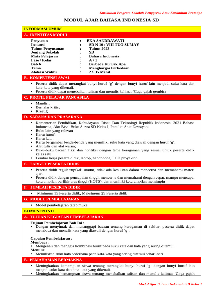 Modul Ajar Observasi Eka | PDF
