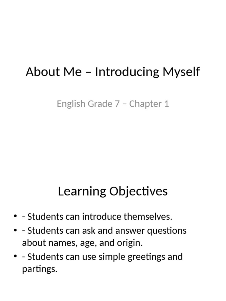 Introducing Myself Presentation | PDF