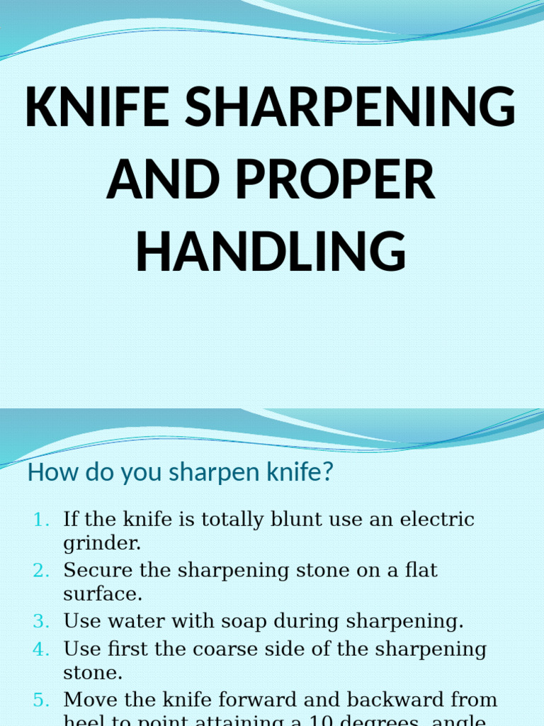 Knife Sharpening & Safe Handling Guide | PDF | Knife | Blade