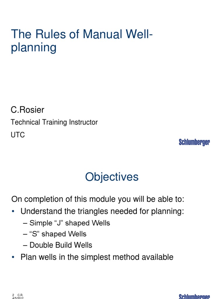 The Rules of Manual Well-Planning: C.Rosier | PDF | Curvature ...