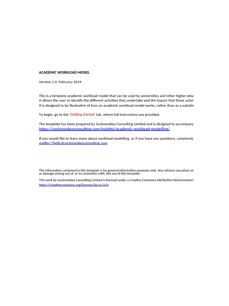 Academic Workload Model Template Final 1 | PDF | Postgraduate Education ...