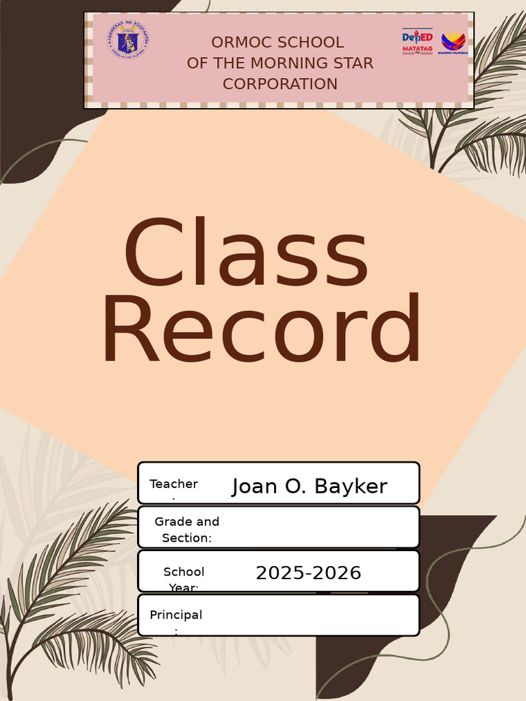 Class Record 2025-2026 Overview | PDF