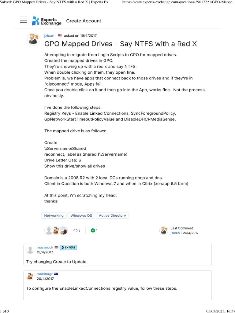 Solved - GPO Mapped Drives - Say NTFS With A Red X | PDF