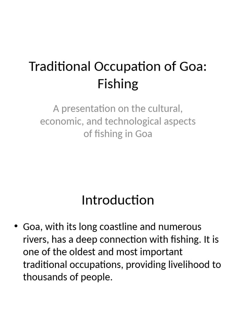 Fishing: Goa's Traditional Occupation | PDF