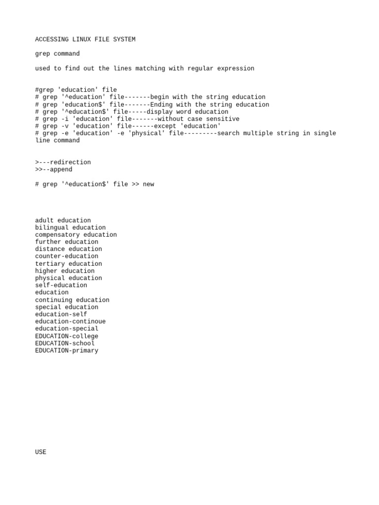 Grep Command in Linux...................... | PDF