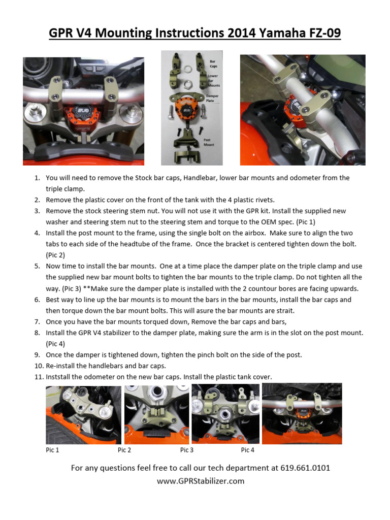 gprv4 Stabilizer Yamaha fz09 mt0920142019 | PDF