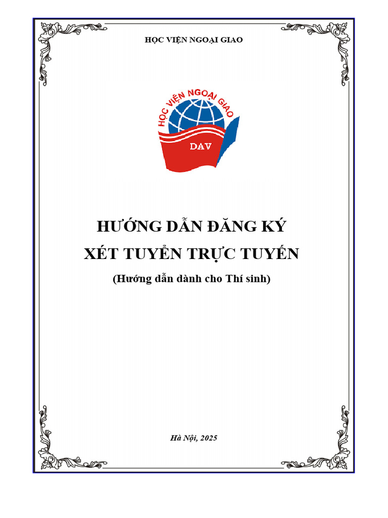 Hqt Huong Dan Dkxt Dav 2025 | PDF