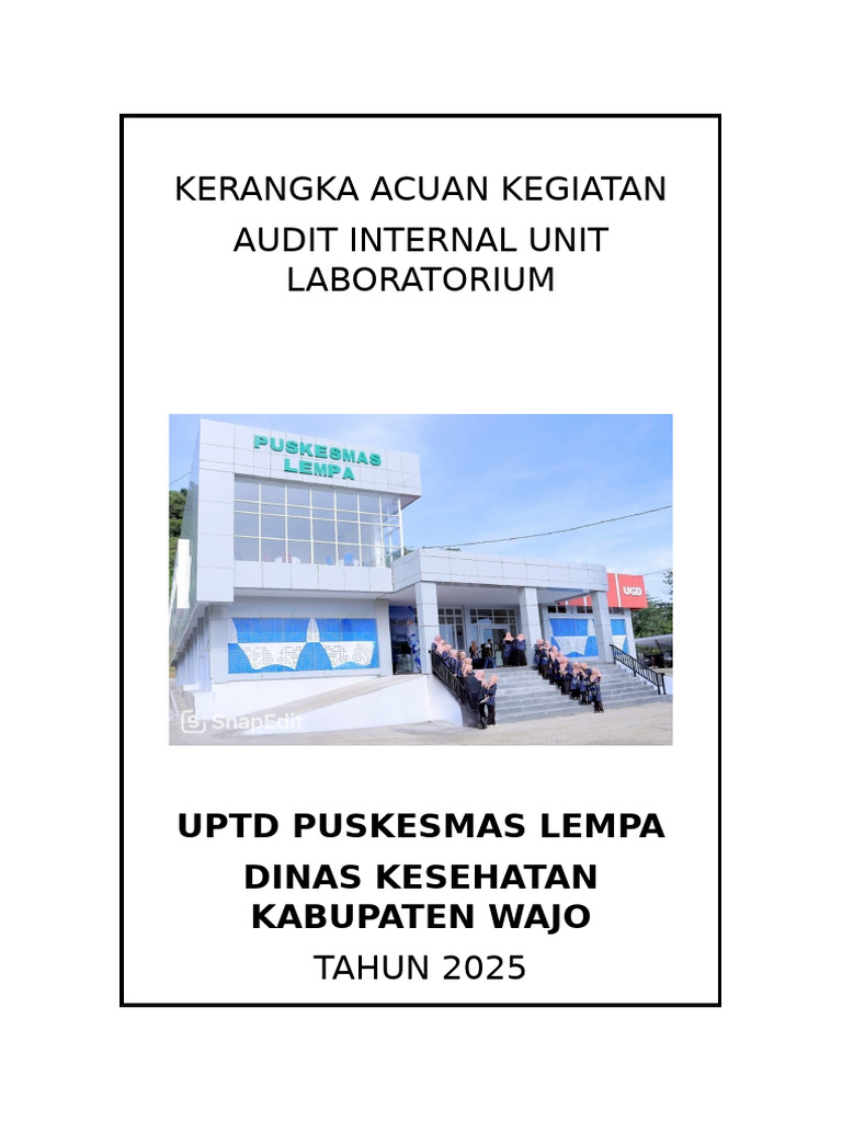 Audit Internal Laboratorium Puskesmas Lempah | PDF