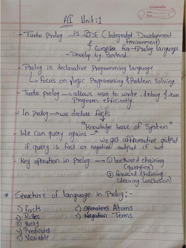 AI Unit 1 Short Notes | PDF