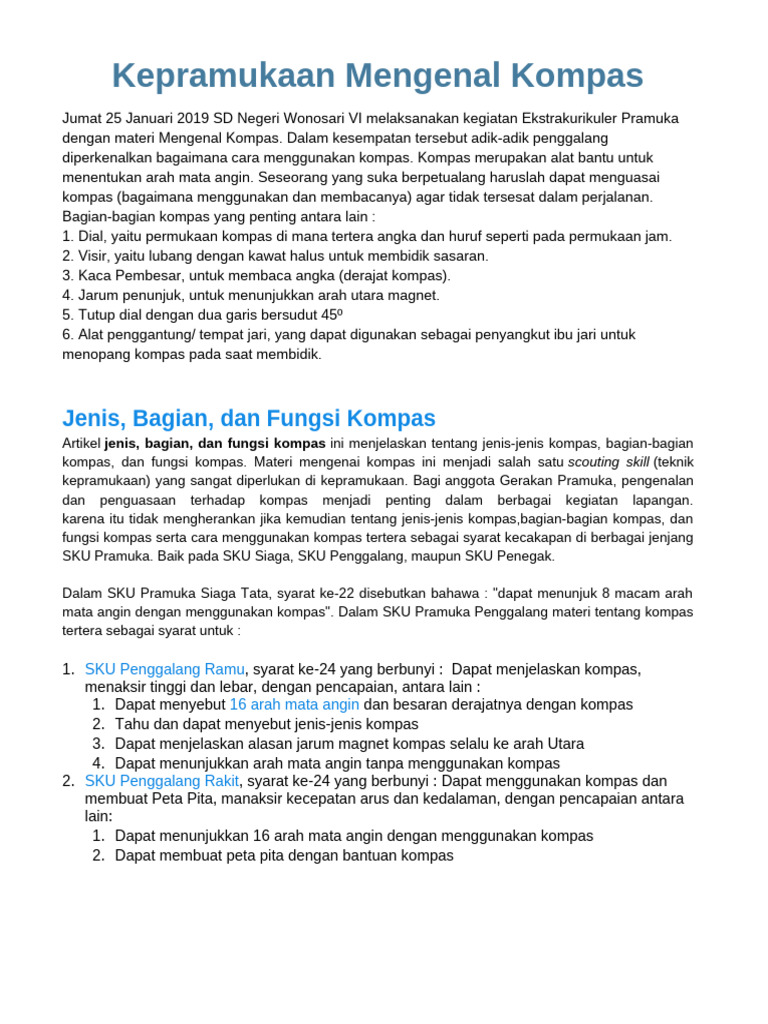 Panduan Lengkap Mengenal Kompas Pramuka | PDF