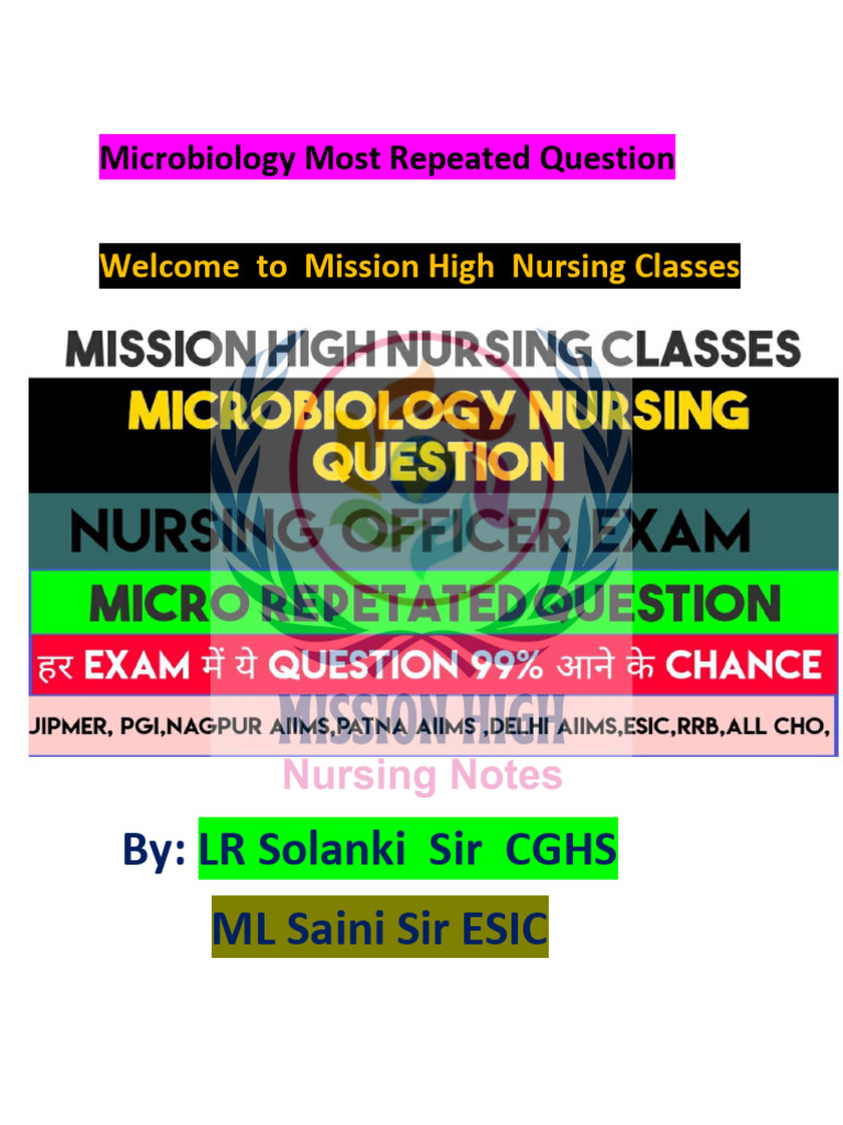 Microbiology Important MCQs | PDF | Pathogen | Bacteria