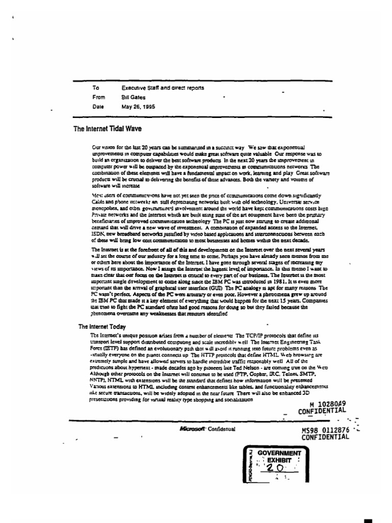 The Internet Tidal Wave | PDF | Aol | Programas