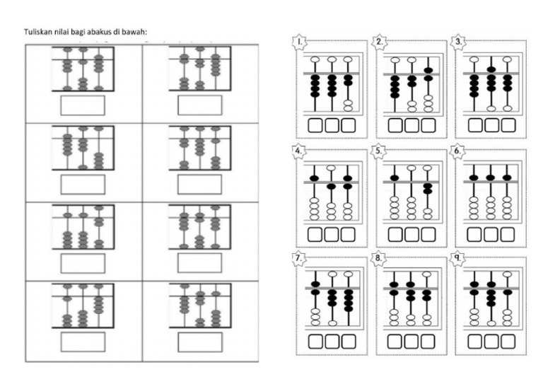 Latihan Abakus Tahun 2 | PDF