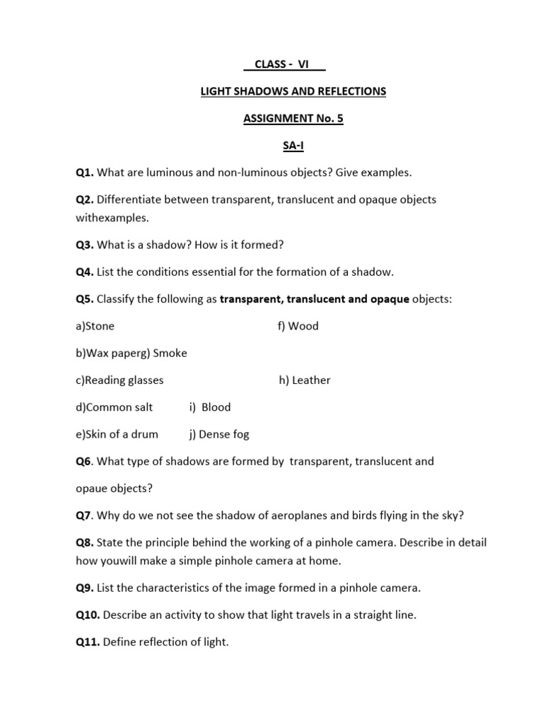 CBSE Class 6 General Science Practice Worksheets | PDF