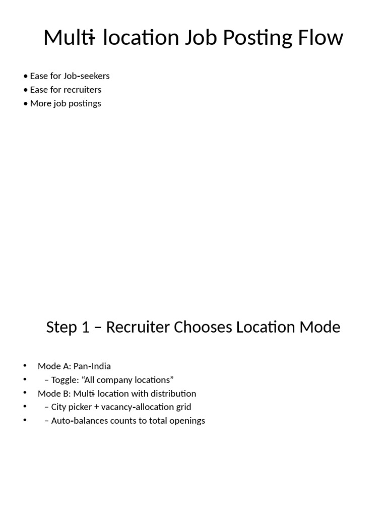 Multi Location Job Posting Flow | PDF