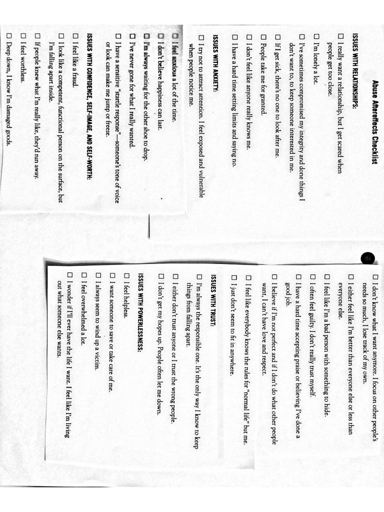 Abuse Checklist | PDF
