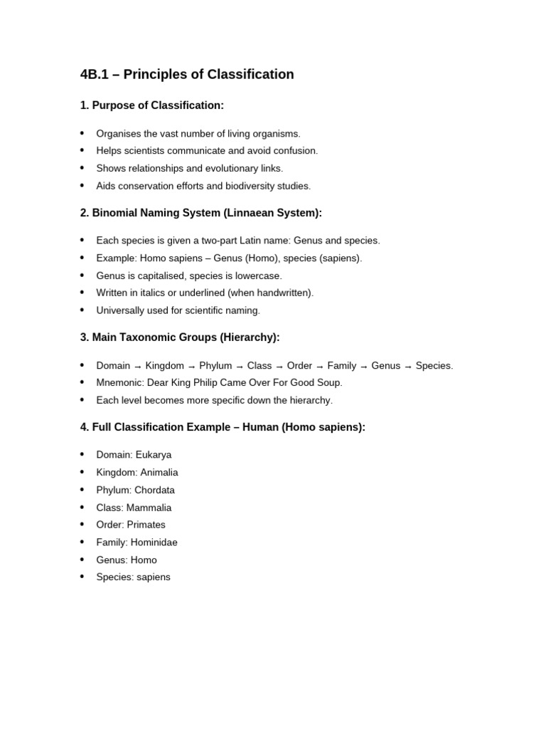Taxonomic Classification Mnemonics | PDF