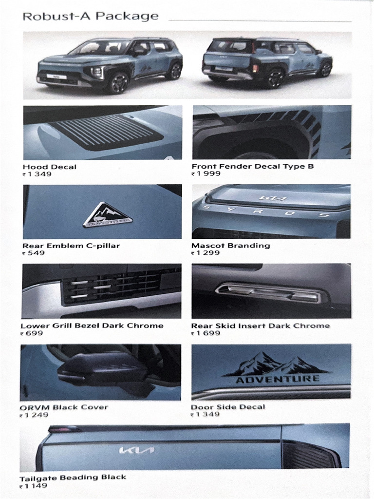 Kia Syros Accessories | PDF