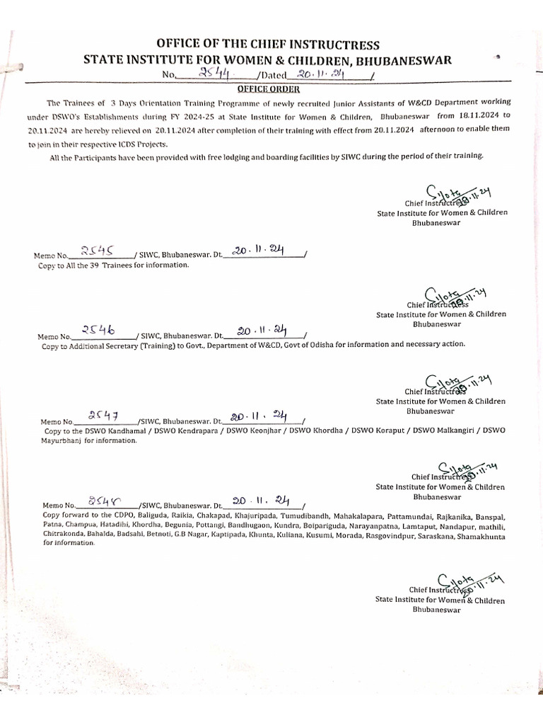 JA Training 3rd Batch Relieve Order | PDF