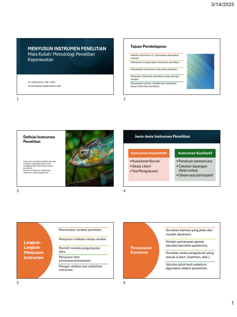 P3 Menyusun Instrumen Penelitian | PDF