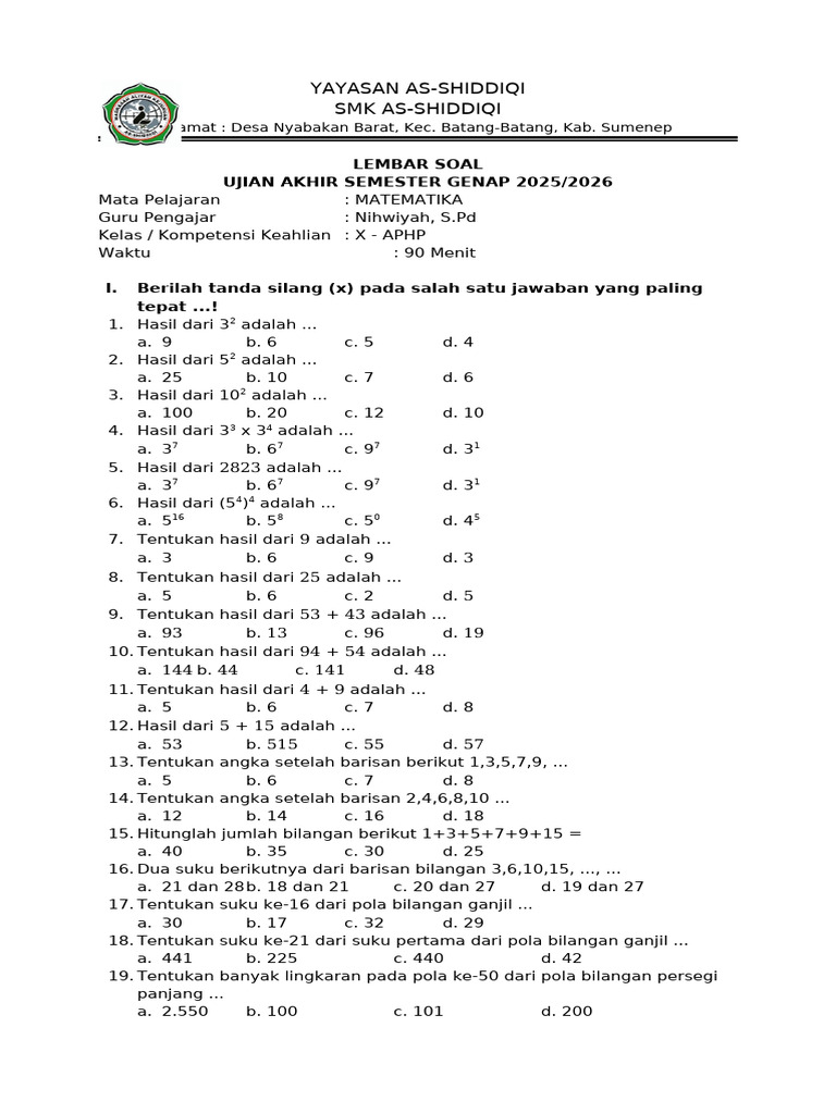 Soal Matematika | PDF