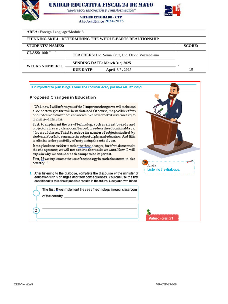 Activities For PARTS - WHOLE RELATIONSHIPS THINKING SKILL | PDF