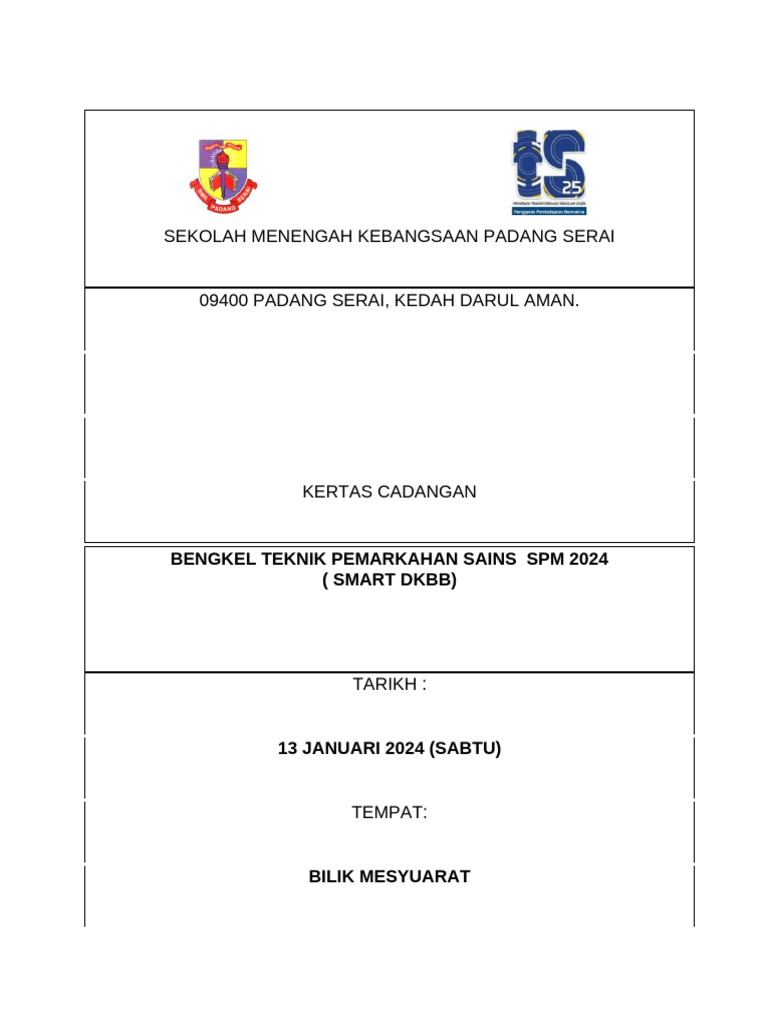 Kertas Kerja Bengkel Teknik Menjawab Guru | PDF