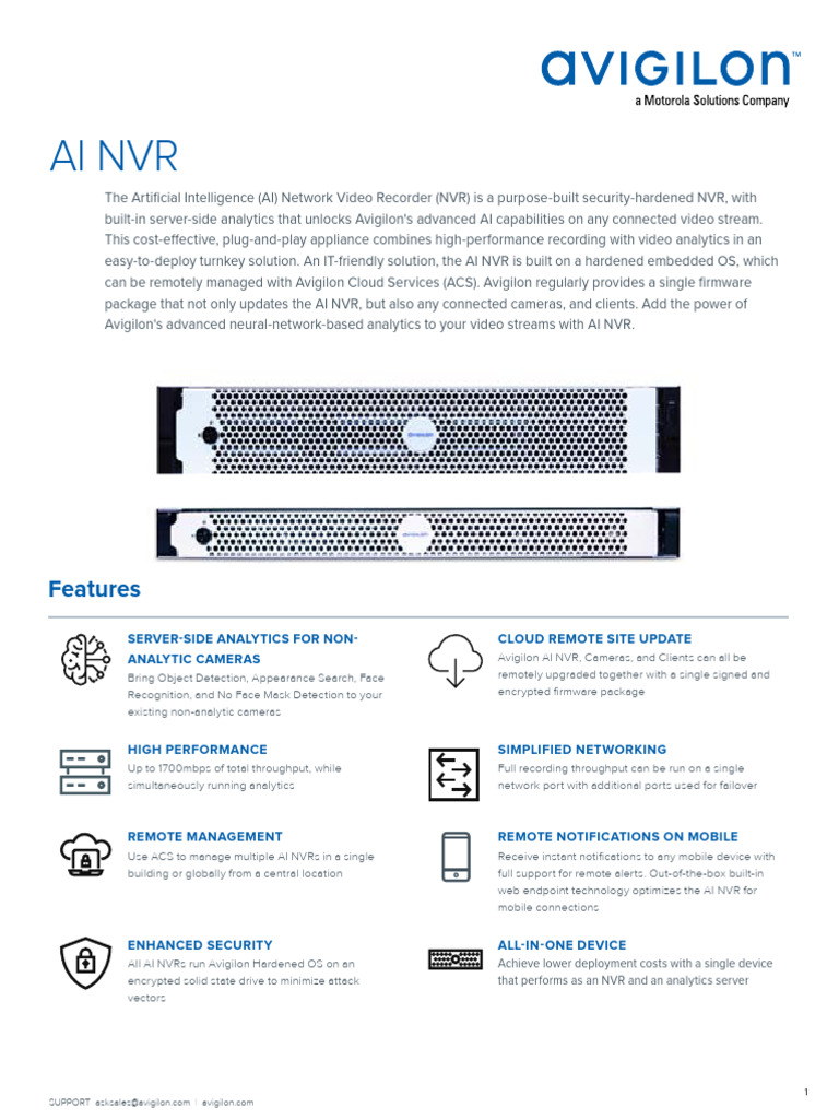 AI NVR Datasheet Overview | PDF | Computing | Computer Architecture