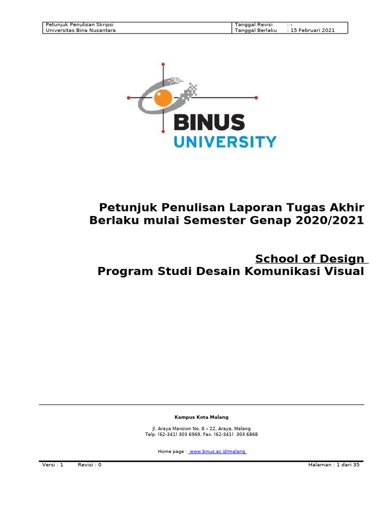 Salinan Dari DKV - Petunjuk Penulisan Skripsi | PDF