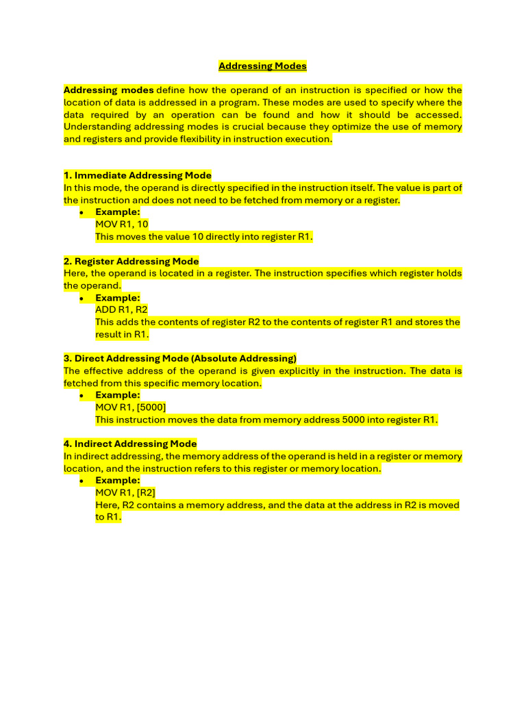Addressing Modes | PDF