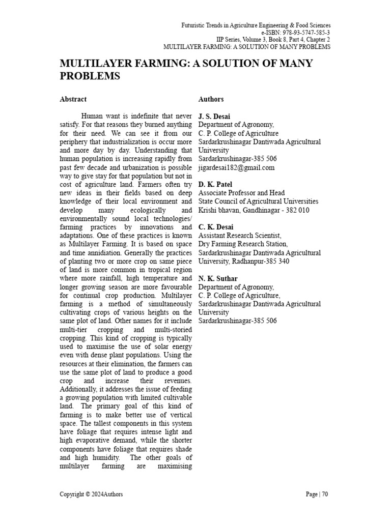 Multilayer Farming: Maximizing Crop Yield | PDF | Agriculture ...