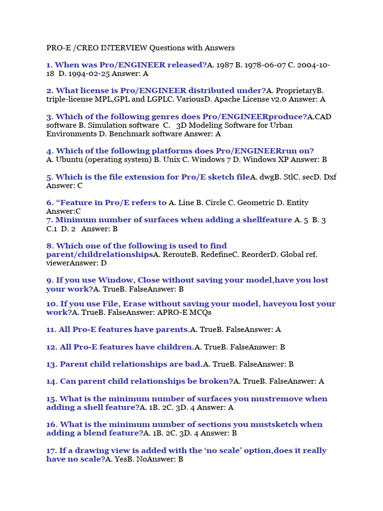 Creo Interview Question | PDF | Software Engineering | Computing