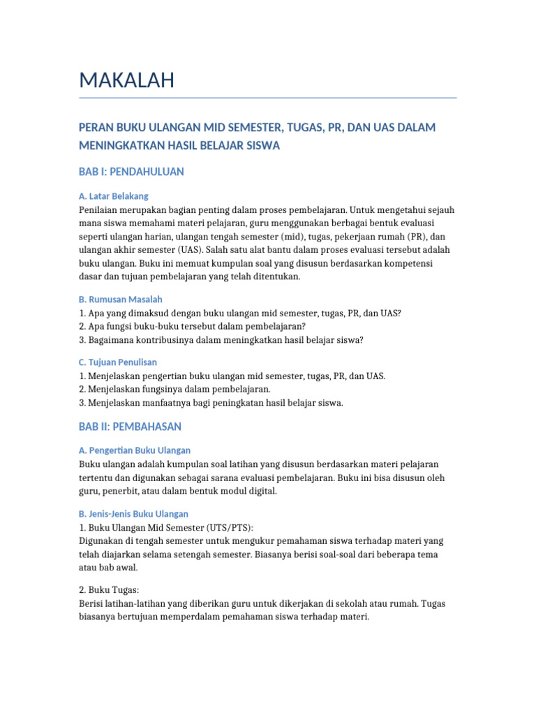 Makalah Buku Ulangan Mid Semester | PDF