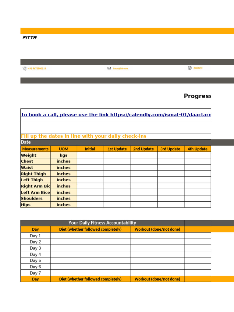 Daily Fitness Progress Tracker | PDF