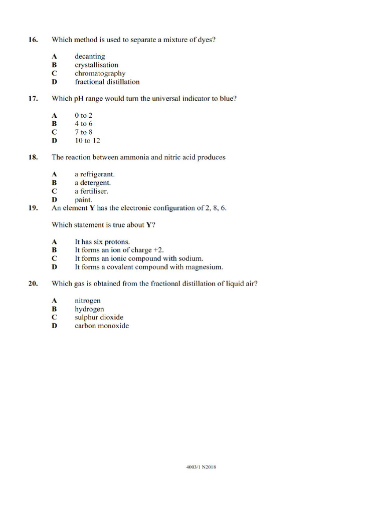 Combined Science Past Exam Paper 1 With Answers For Zimsec O Level ...